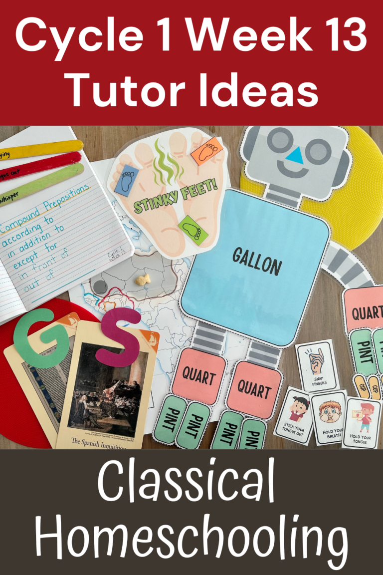Cycle 1 Week 13 Tutor Plans for Classical Homeschooling - Devoted to ...