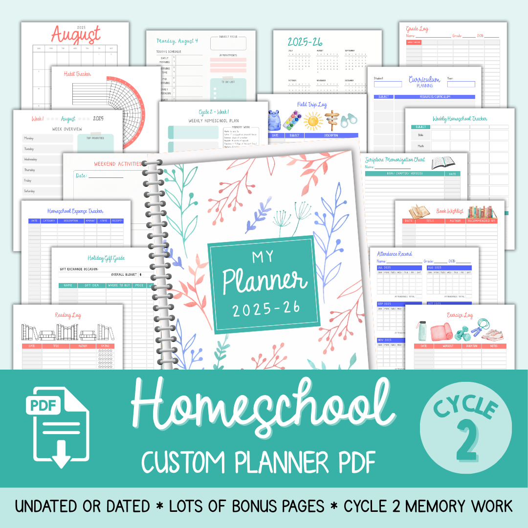 Homeschool Essentials + New Cycle 2 Planner - Devoted to Littles