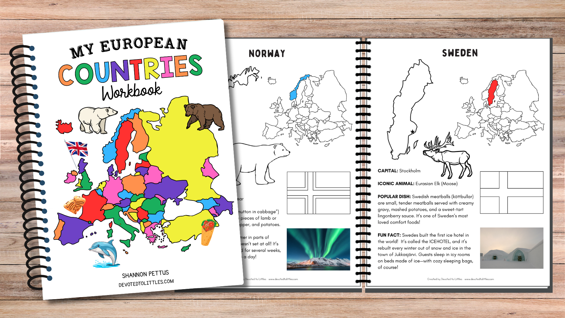 My European Countries Workbook - Digital Download - Devoted to Littles
