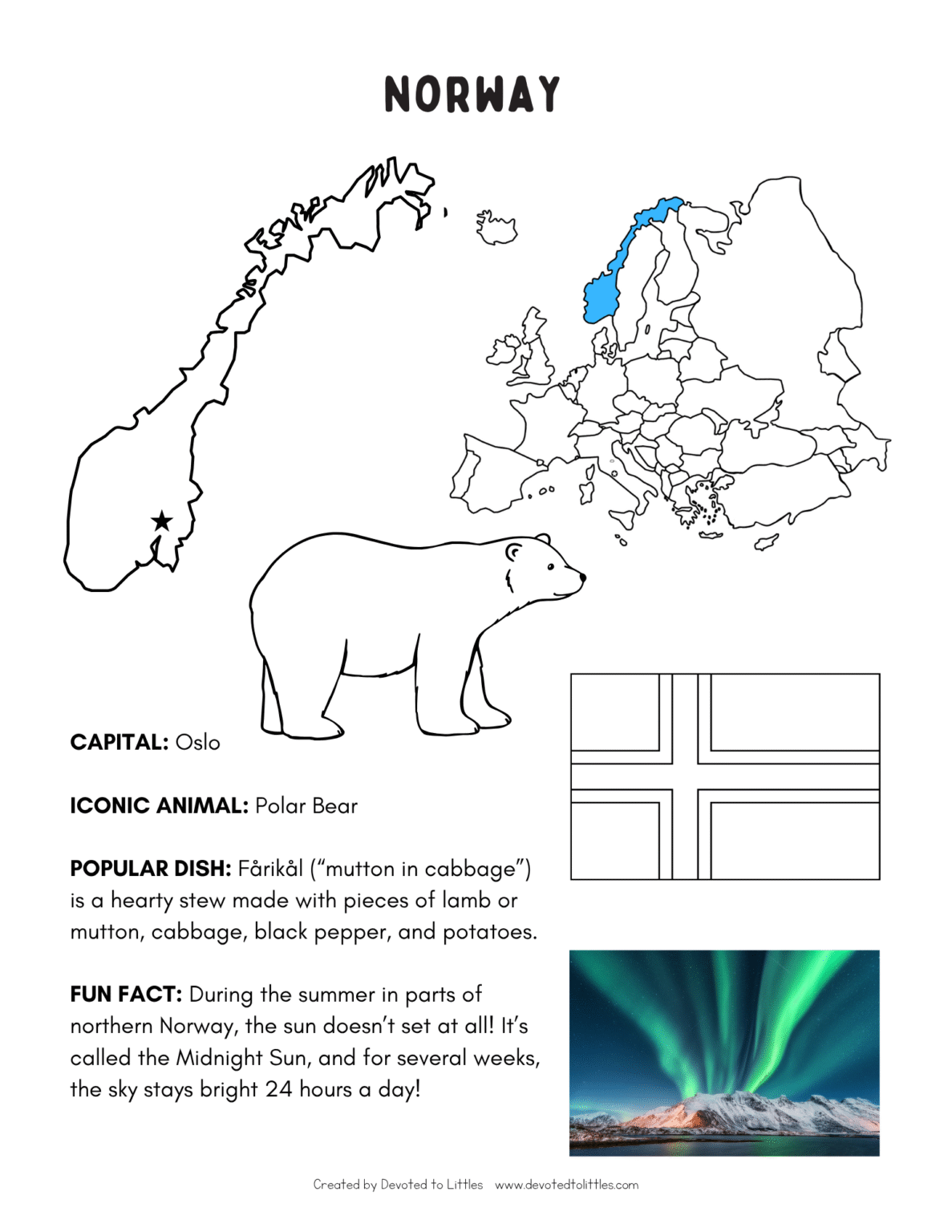 My European Countries Workbook - Physical Copy - Devoted to Littles